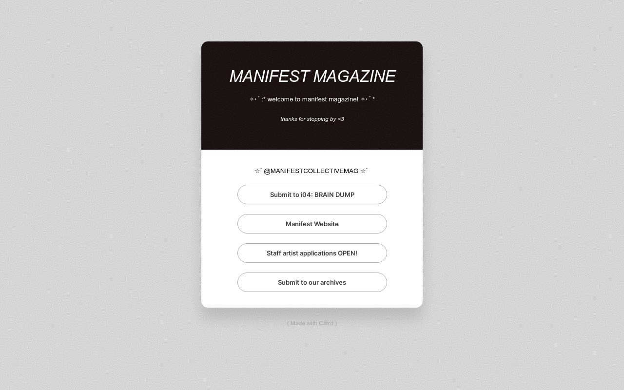 manifest magazine